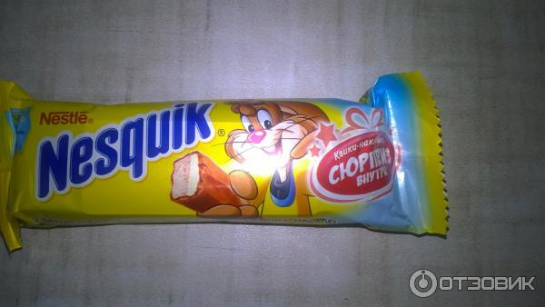 Отзыв о Батончик Nesquik | С наклейкой внутри.
